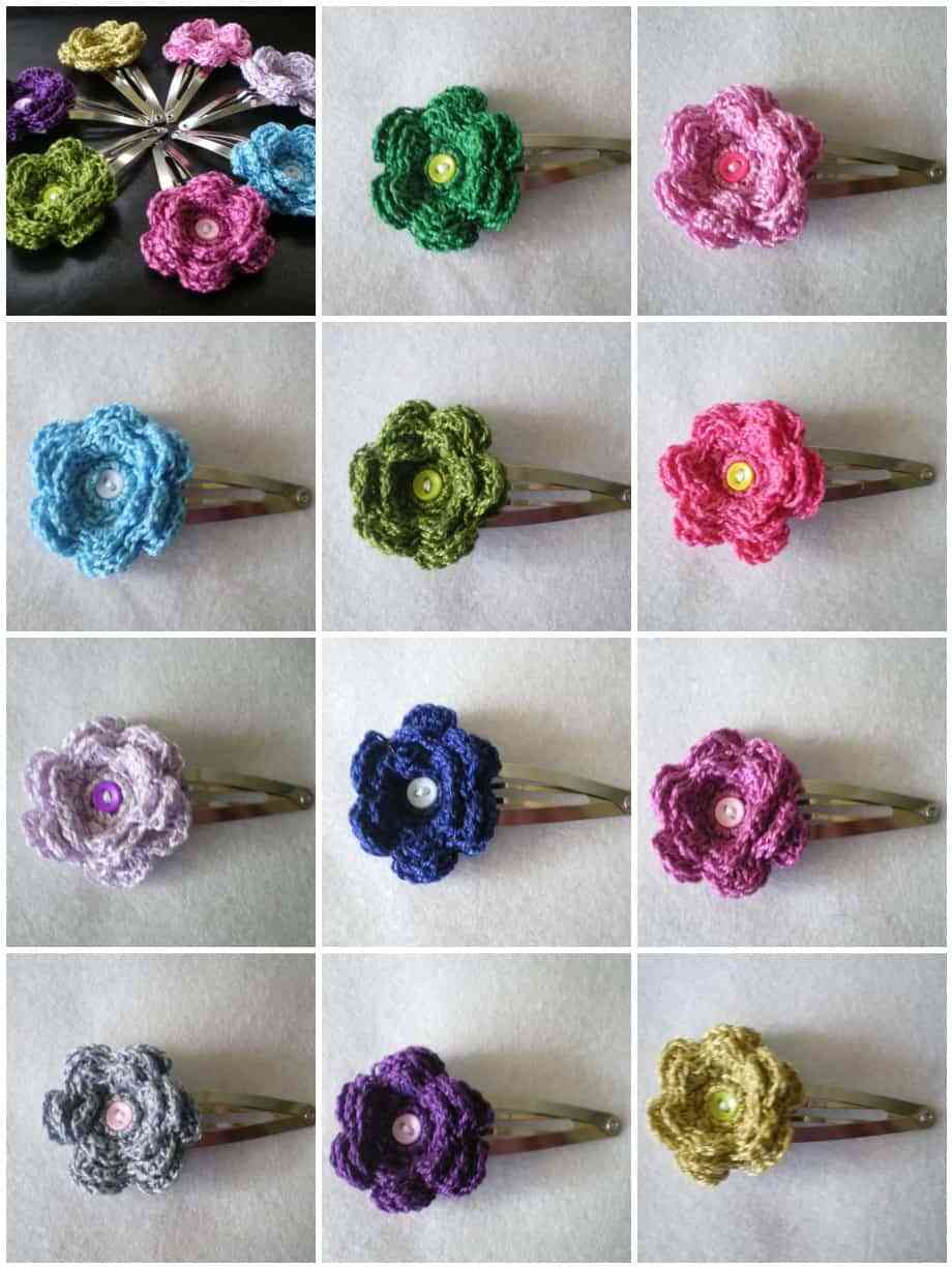Flores de ganchillo para el pelo - Amor, bodas y regalos de boda